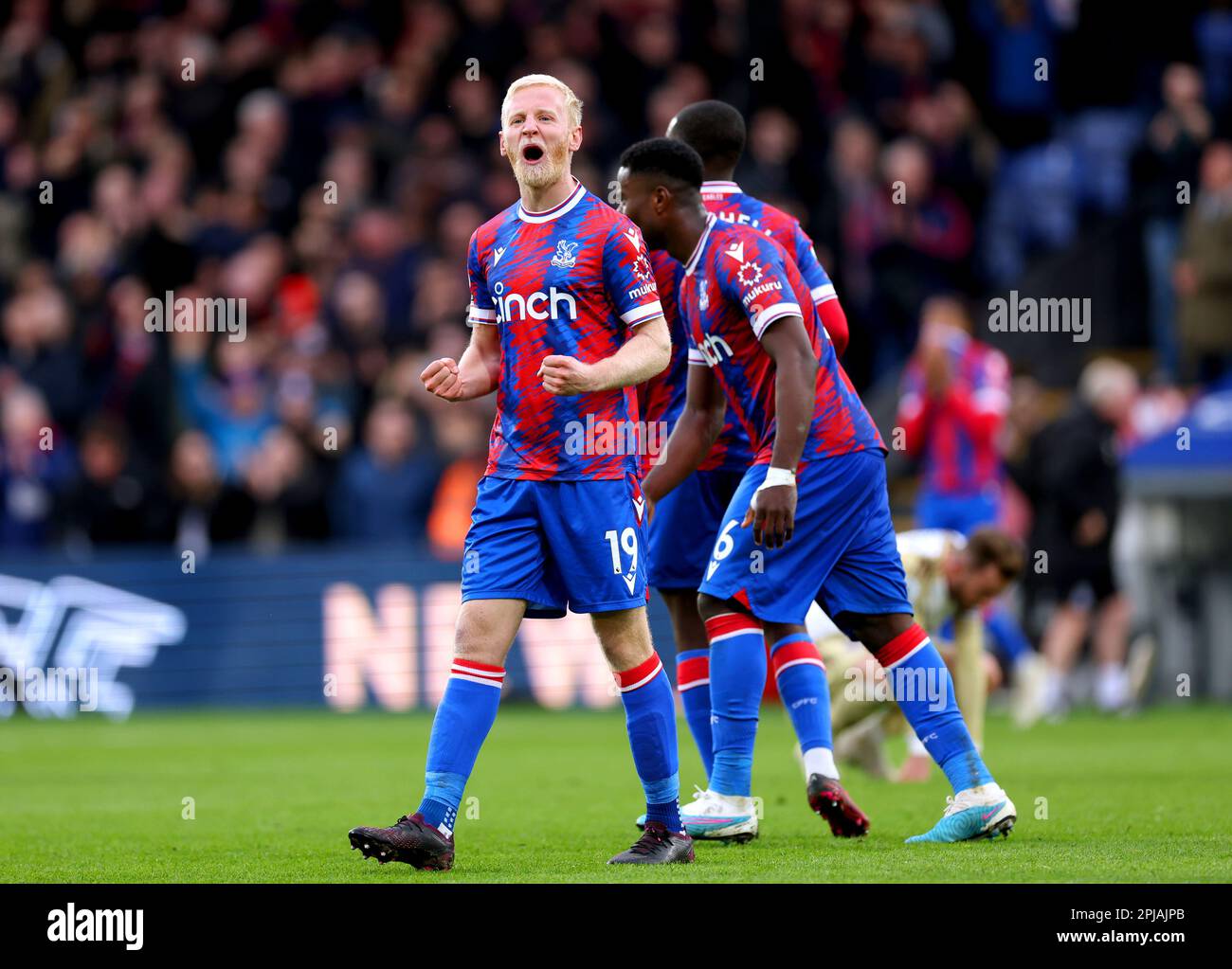 Crystal Palace's Will Hughes celebrates at the end of the Premier ...