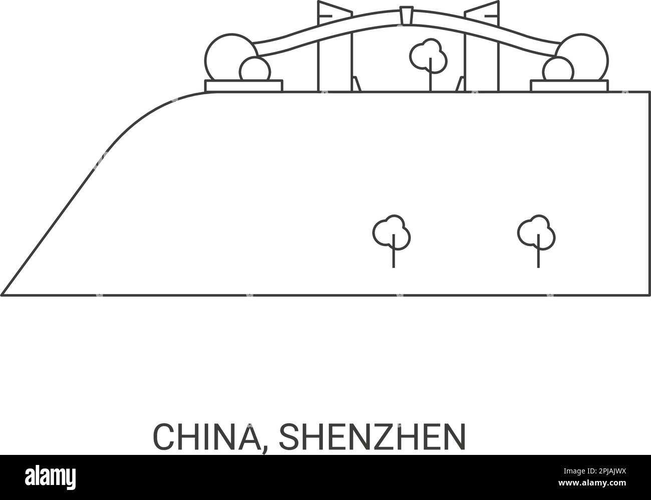 China, Shenzhen travel landmark vector illustration Stock Vector Image ...