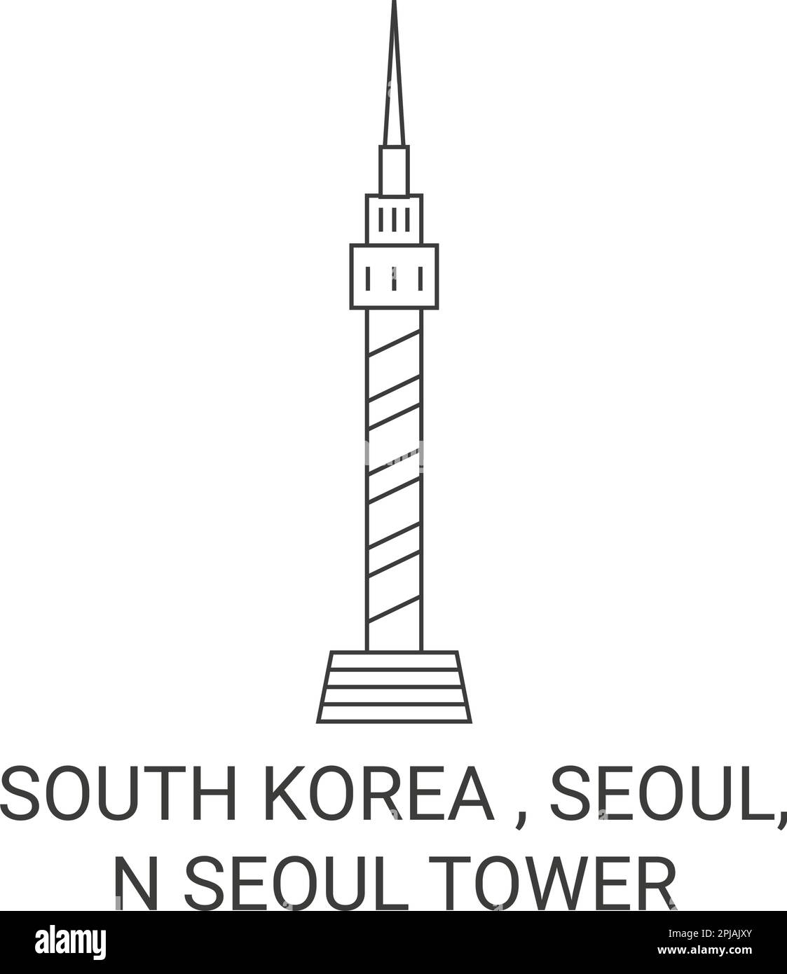 Republic Of Korea, Seoul, Seoul Tower travel landmark vector ...