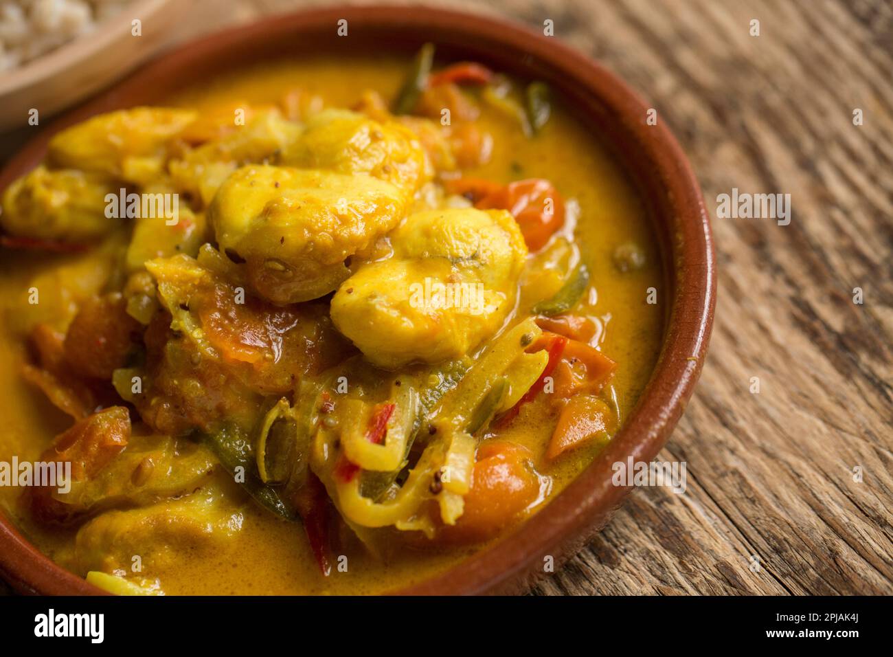 A homemade fish curry made with thornback ray cheeks and including ...