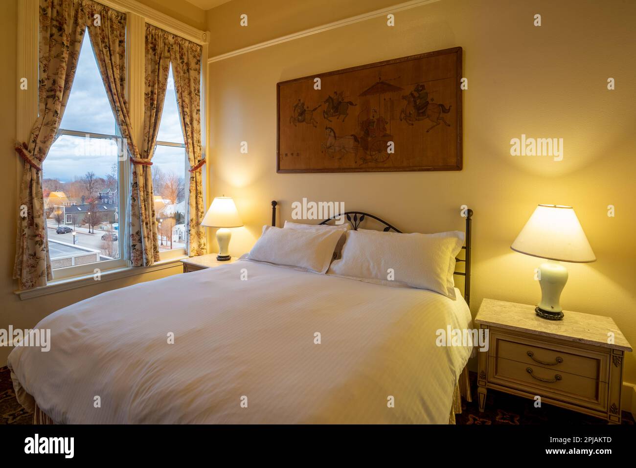 Bedroom in the historic Geiser Grand Hotel in Baker City, Oregon Stock ...