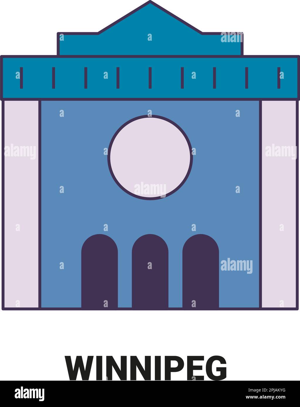 Canada, Winnipeg travel landmark vector illustration Stock Vector Image ...