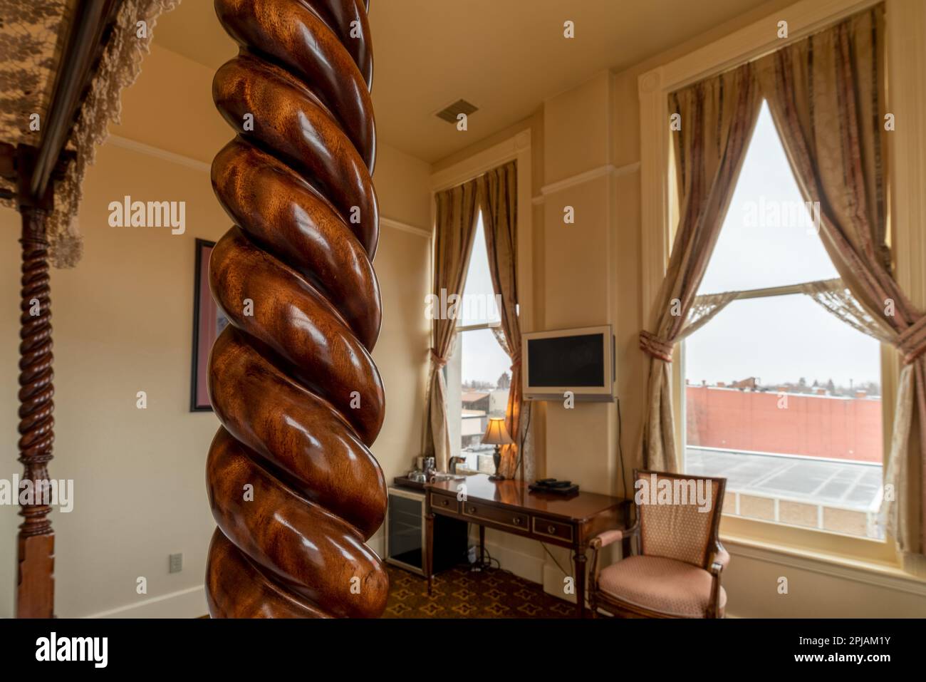 Canopy bed in the historic Geiser Grand Hotel in Baker City, Oregon ...