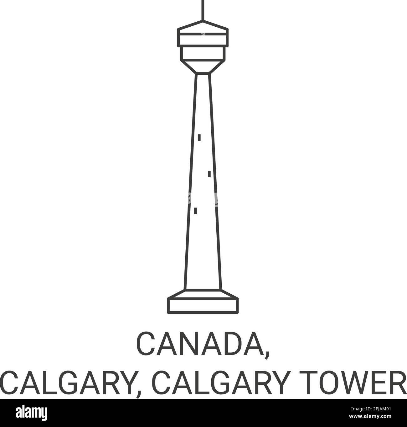 Canada, Calgary, Calgary Tower travel landmark vector illustration ...
