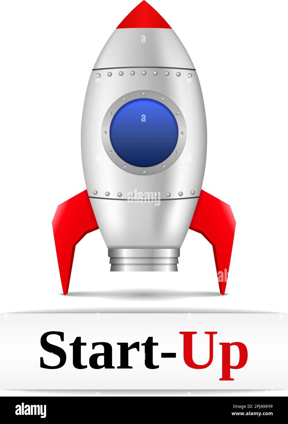 Space rocket with text start-up, vector eps10 illustration Stock Vector ...