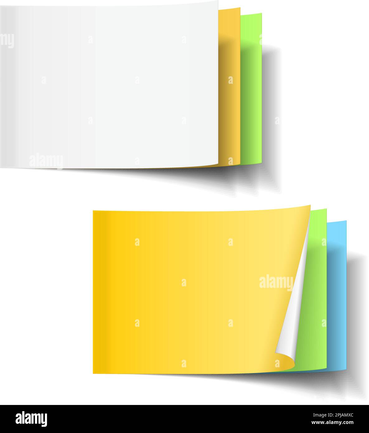 Blank sticky notes on white background, vector eps10 illustration Stock ...