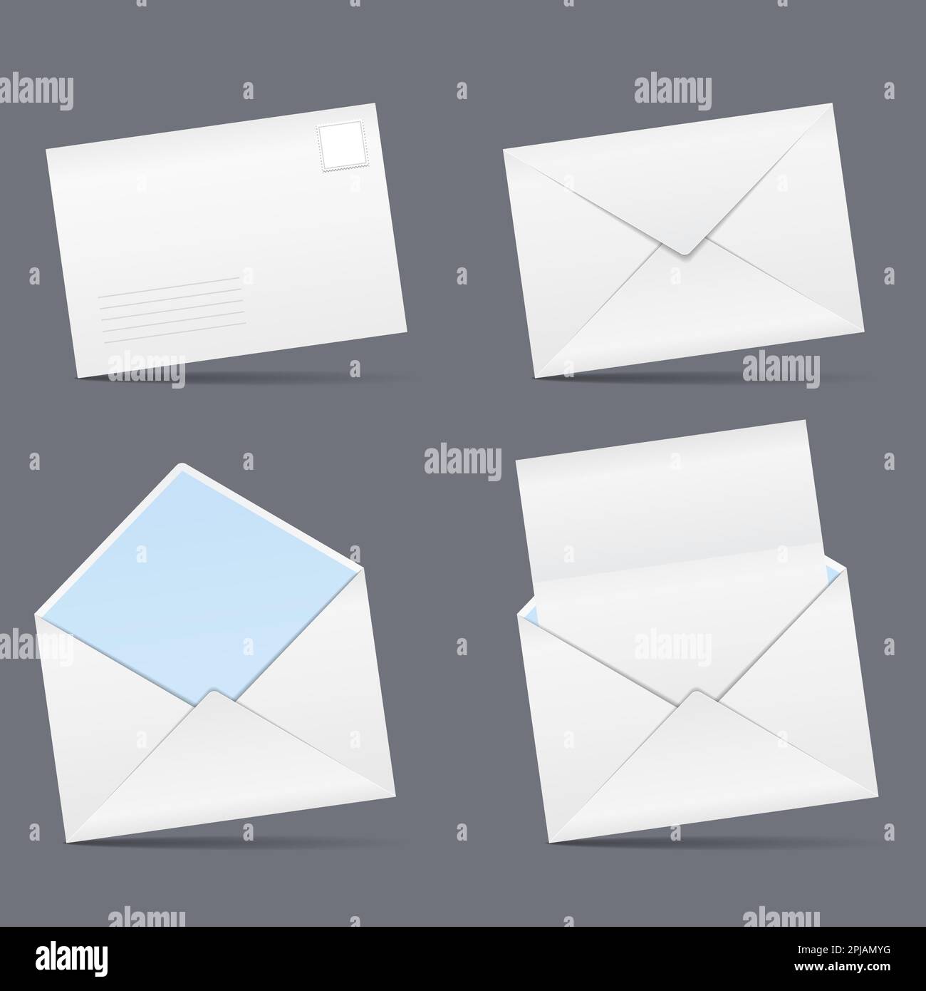 Open and closed envelopes, vector eps10 illustration Stock Vector Image ...