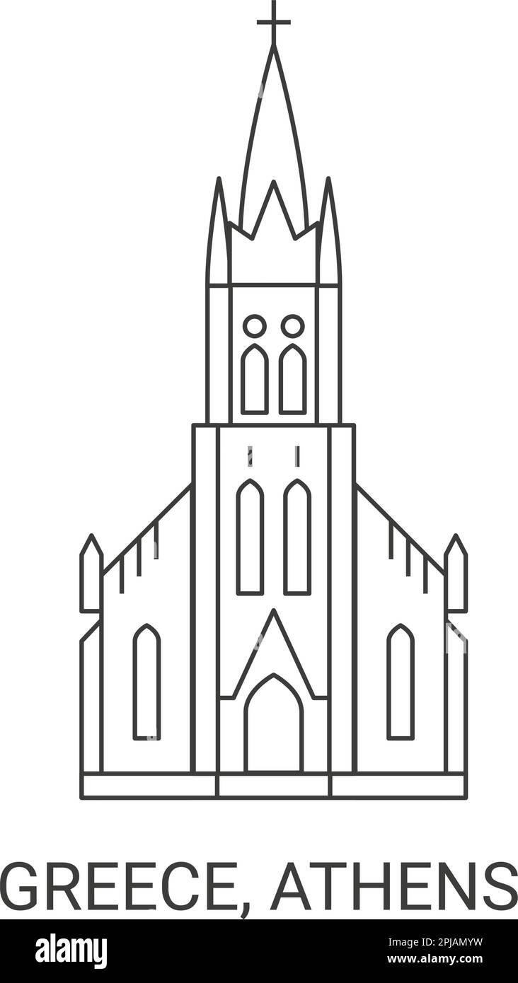 Greece, Athens travel landmark vector illustration Stock Vector Image ...