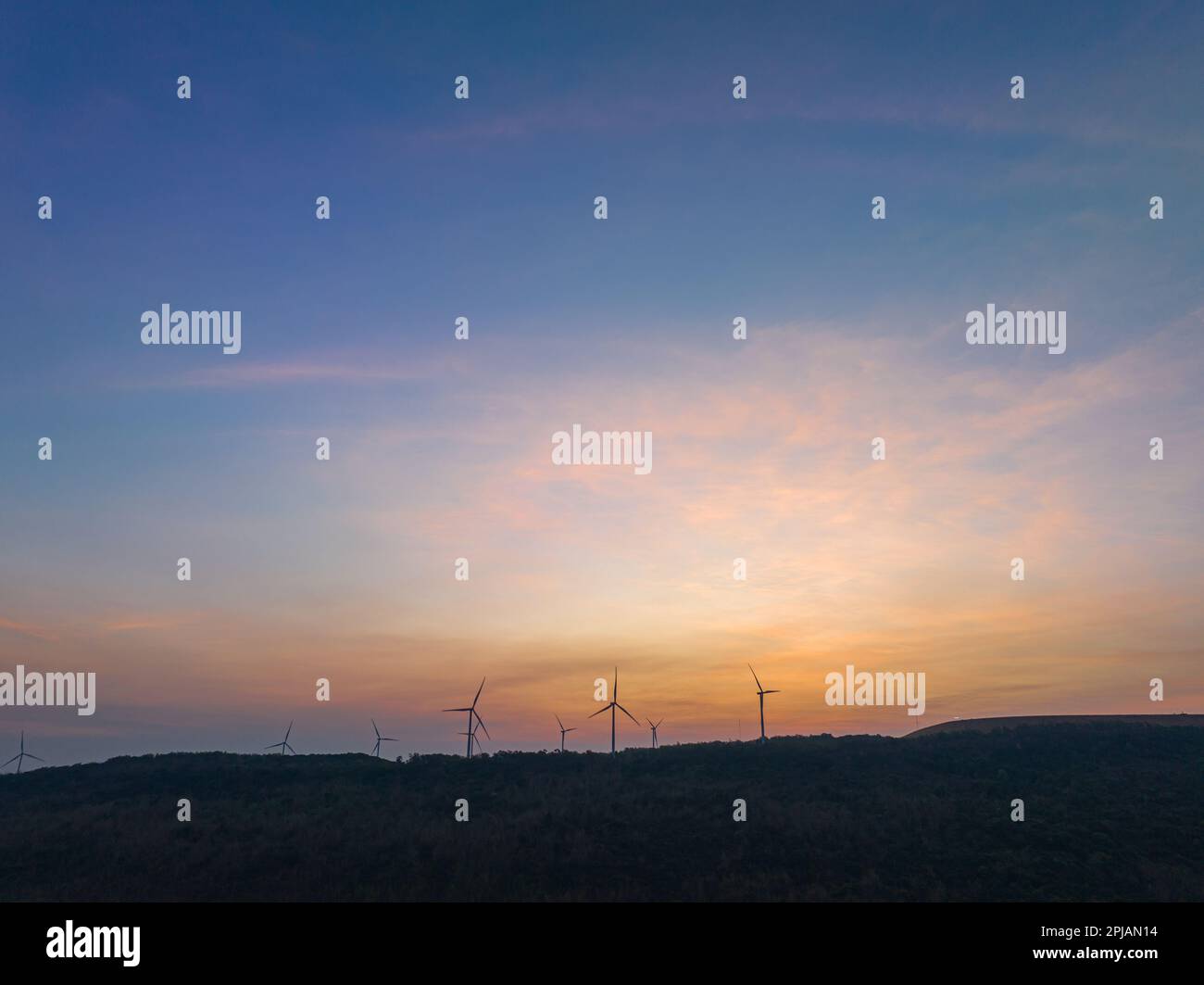 aerial view wind turbine viewpoint at Lamtakong dam,Nakhonratchasima ...