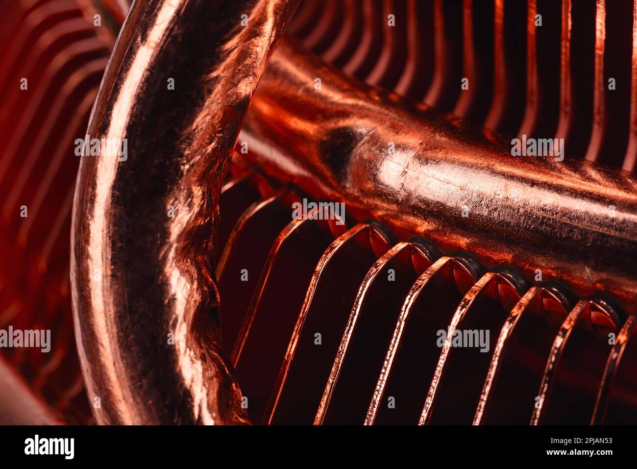 CPU cooler with heat pipes, extra close up. Technology concept Stock ...