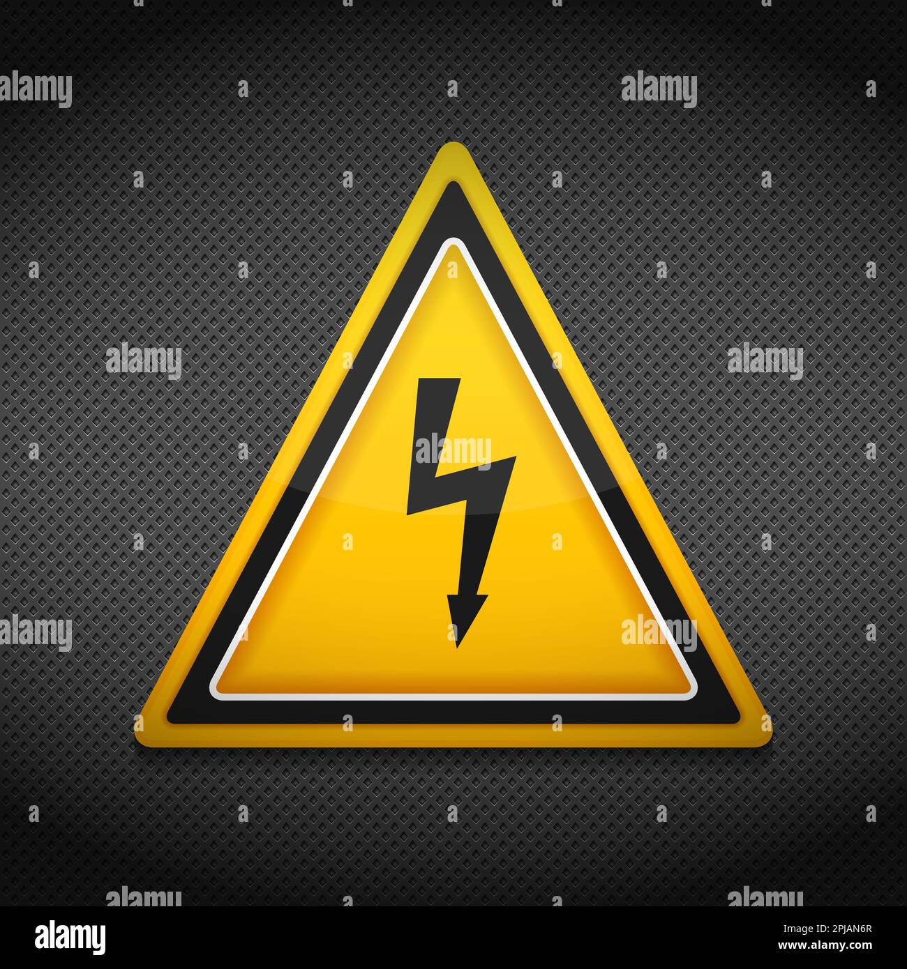 High voltage sign on dark background, vector eps10 illustration Stock ...