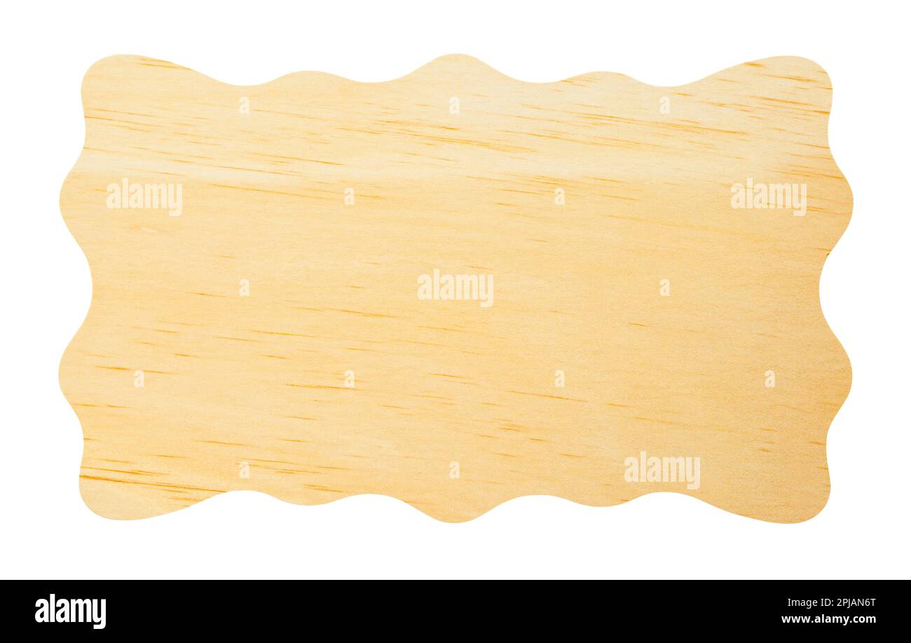 Curvy Wood Sign Cut Out on White Stock Photo - Alamy