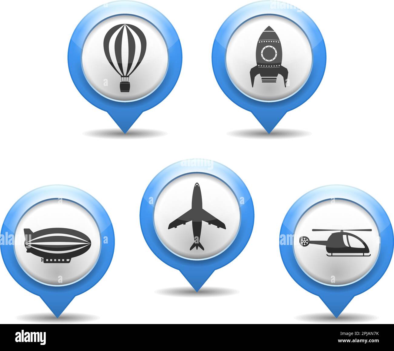 Map markers with air transport icons, vector eps10 illustration Stock Vector Image & Art - Alamy