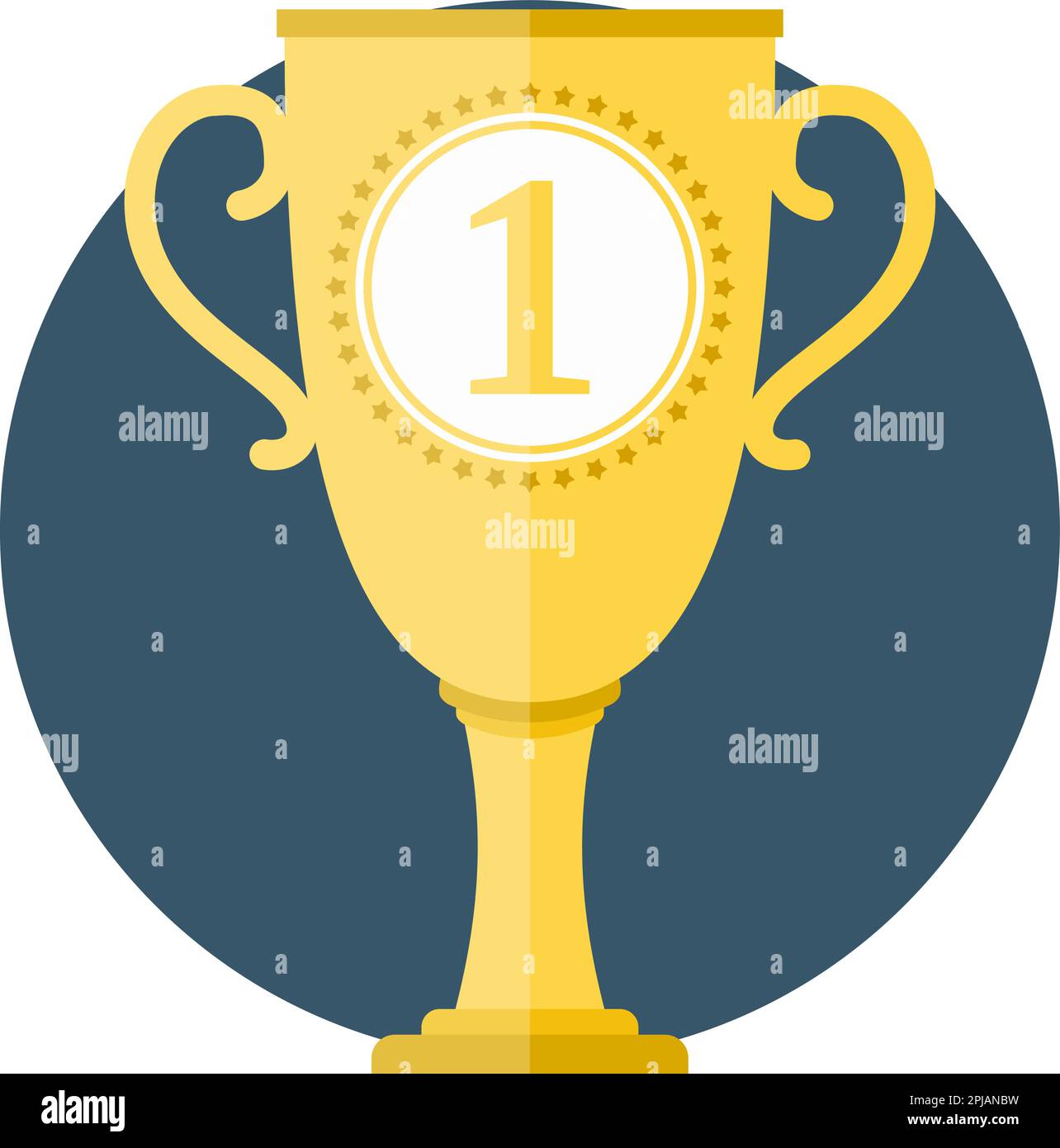 Golden cup with number one, flat design, vector eps10 illustration ...