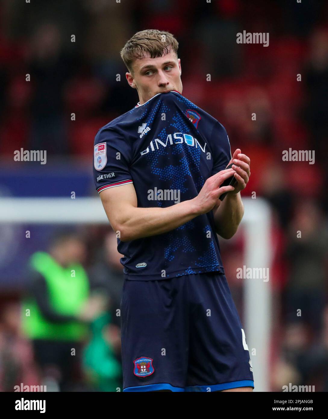 Carlisle United's Owen Moxon applauds the fans after during the Sky Bet ...
