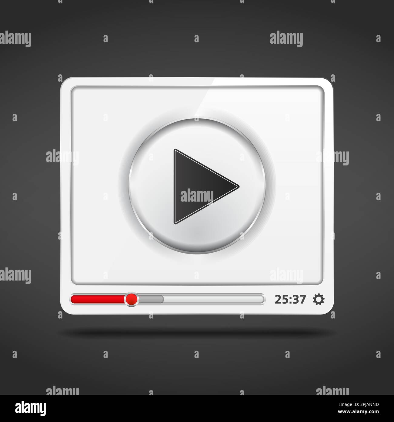 White video player icon, vector eps10 illustration Stock Vector Image ...