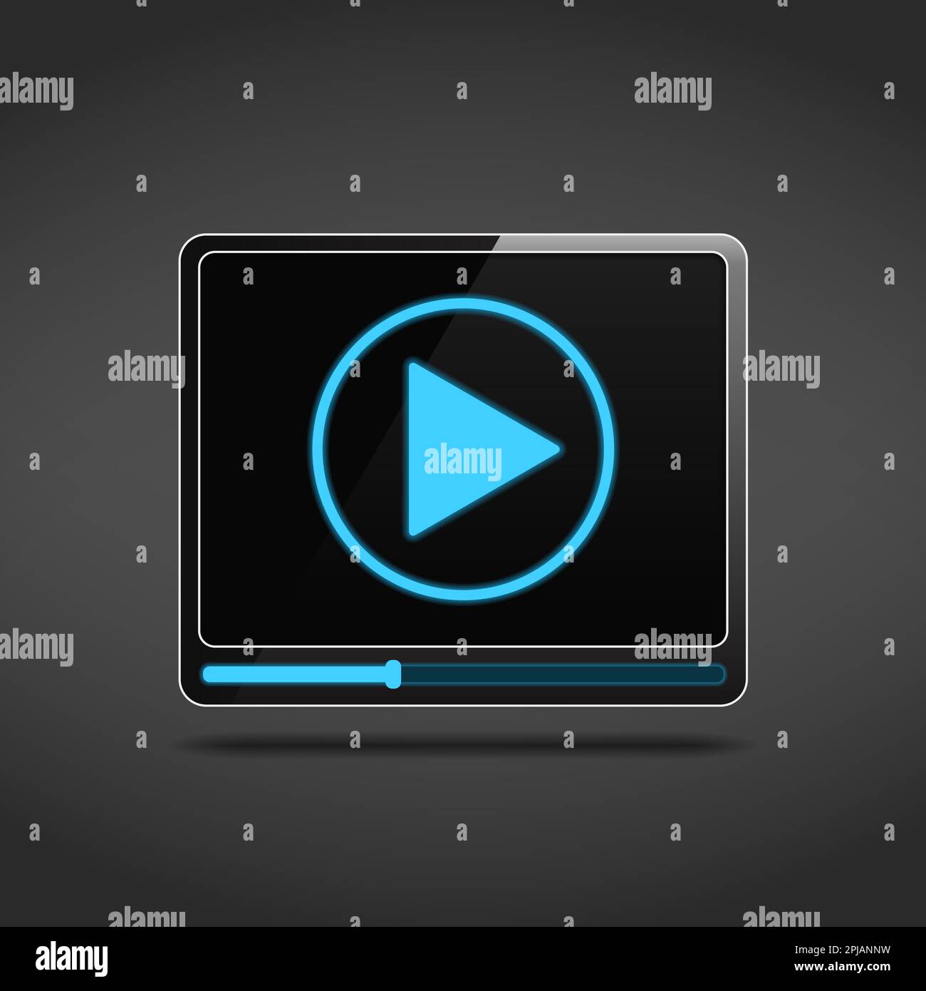 Video player icon with play button and progress bar, vector eps10 illustration Stock Vector ...