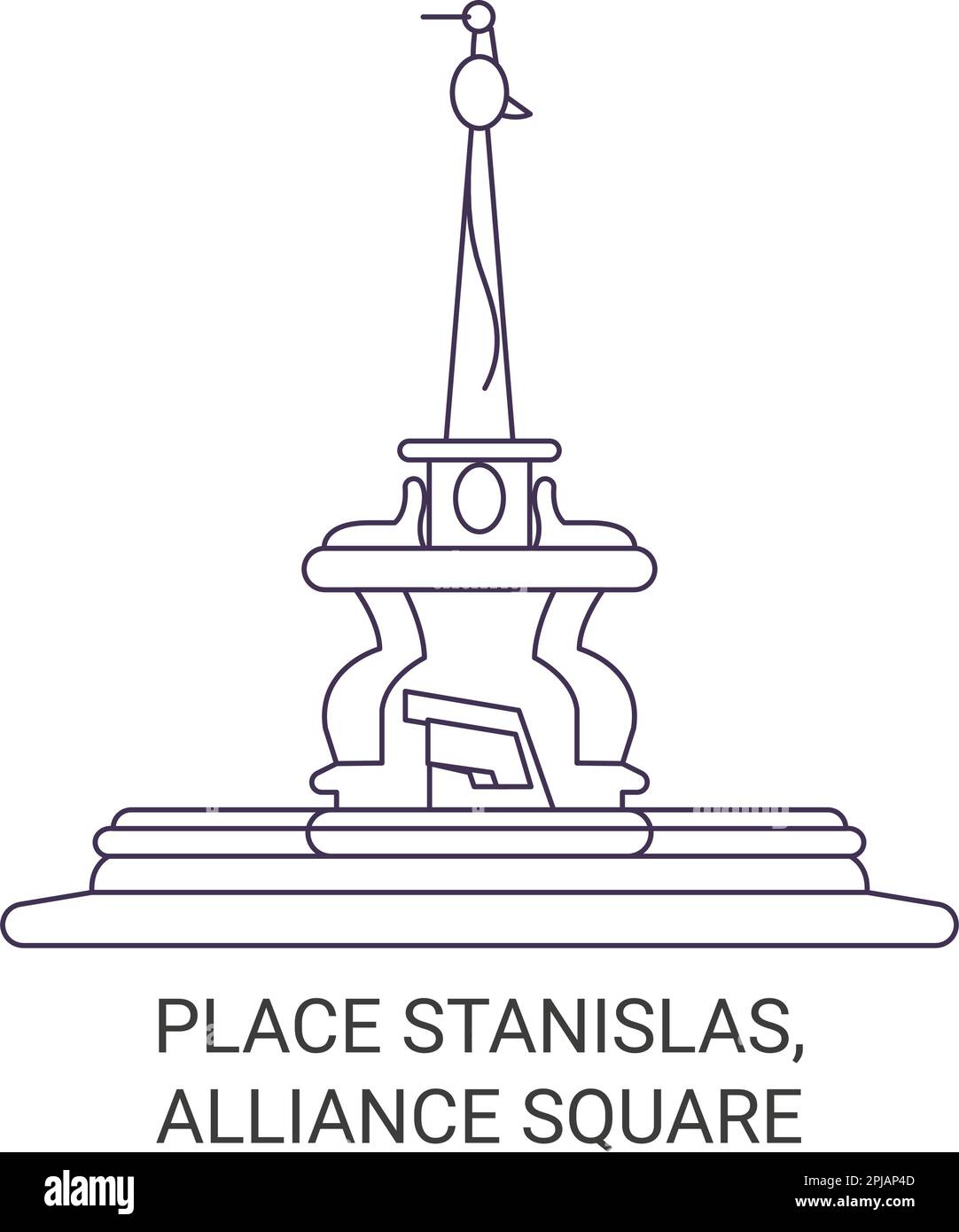 France, Nancy, Place Stanislas, Alliance Square travel landmark vector ...