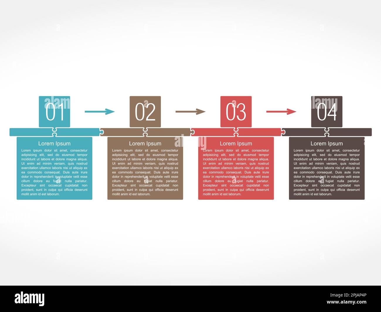 Design template with number and place for text, flat puzzle style ...