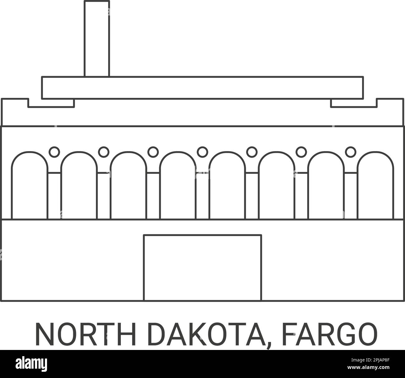 United States, North Dakota, Fargo, travel landmark vector illustration ... United States, North Dakota, Fargo, travel landmark vector illustration ...