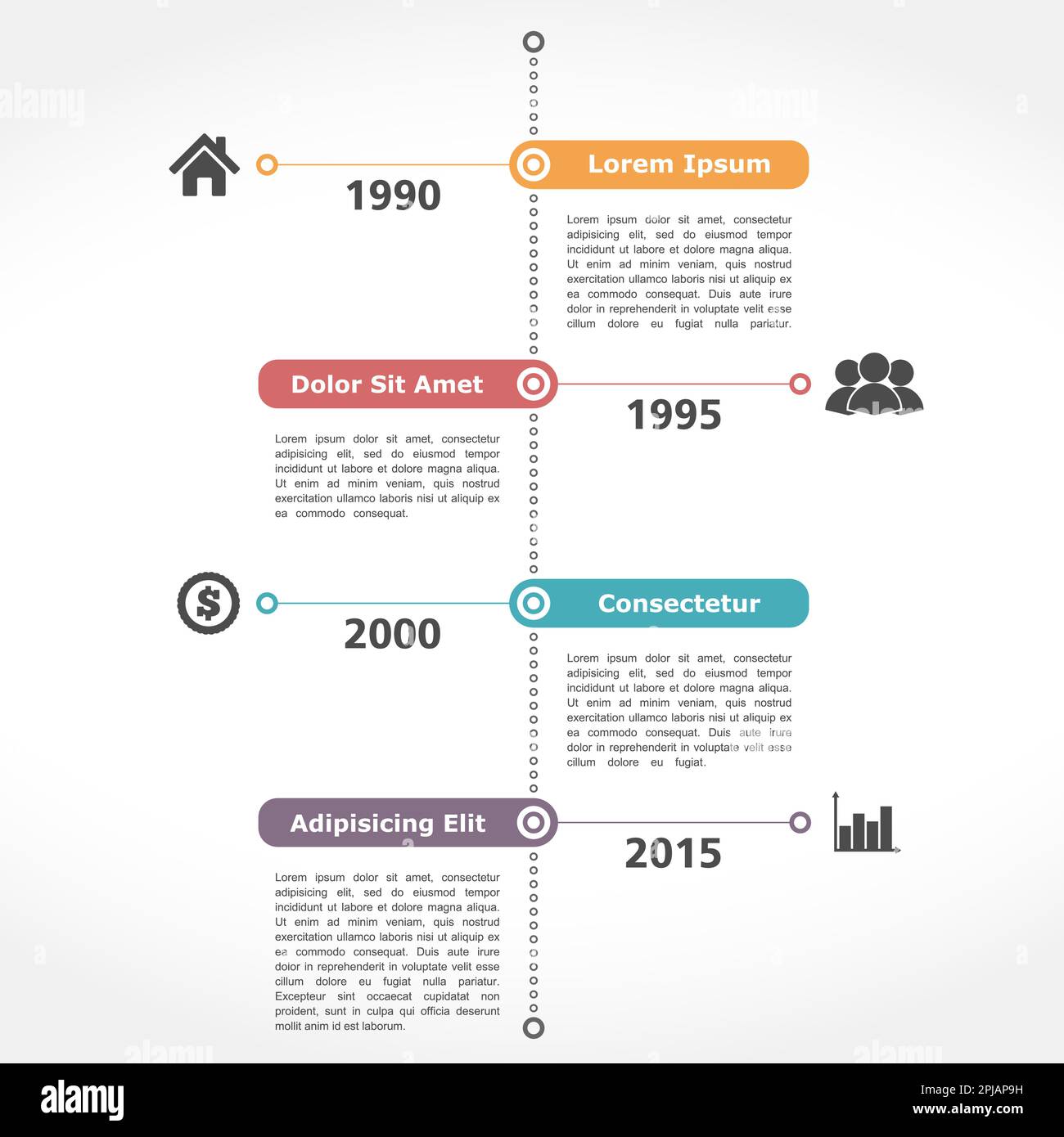 Infographics timeline template, flat design, vector eps10 illustration ...