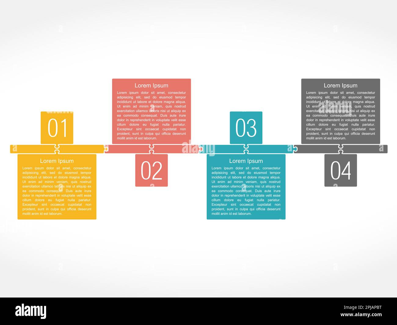 Design template with four elements, puzzle style, vector eps10 ...