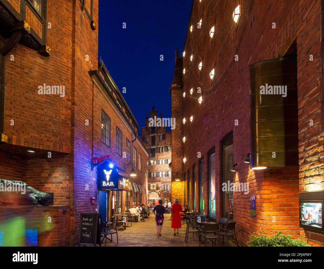 Bremen: street Böttcherstraße, houses in expressionist style, Brick ...