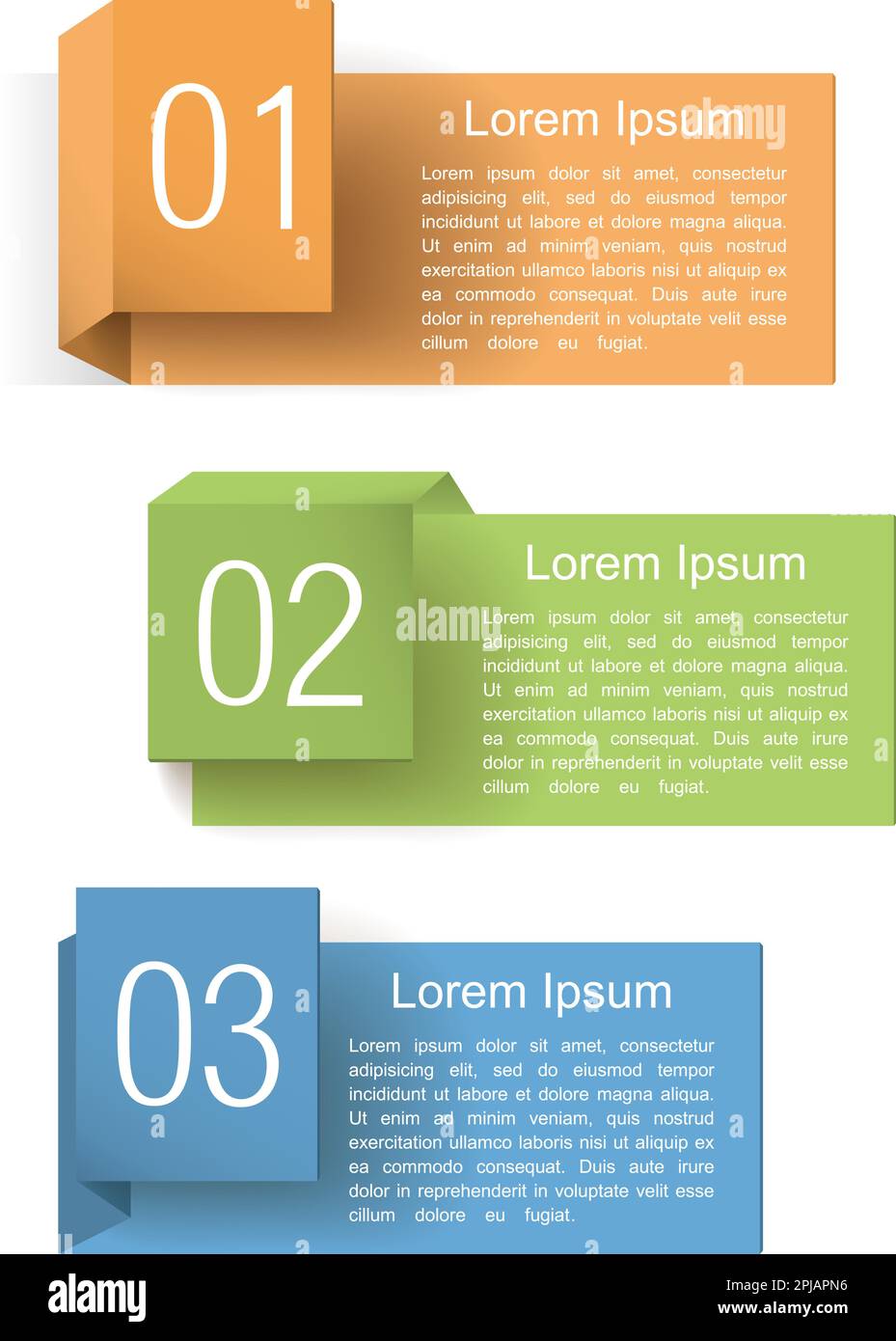 Set of origami folded banners with numbers and place for text, vector ...