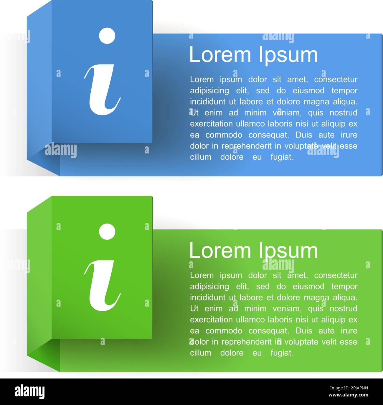 Blue and green information banners on white background, vector eps10 ...