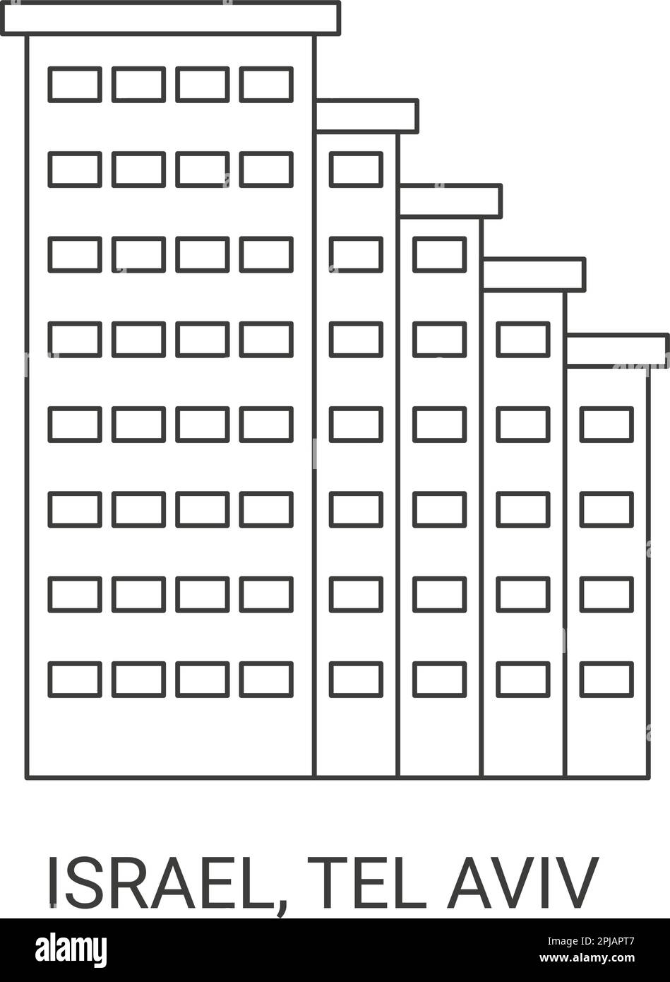 Israel, Tel Aviv travel landmark vector illustration Stock Vector Image ...