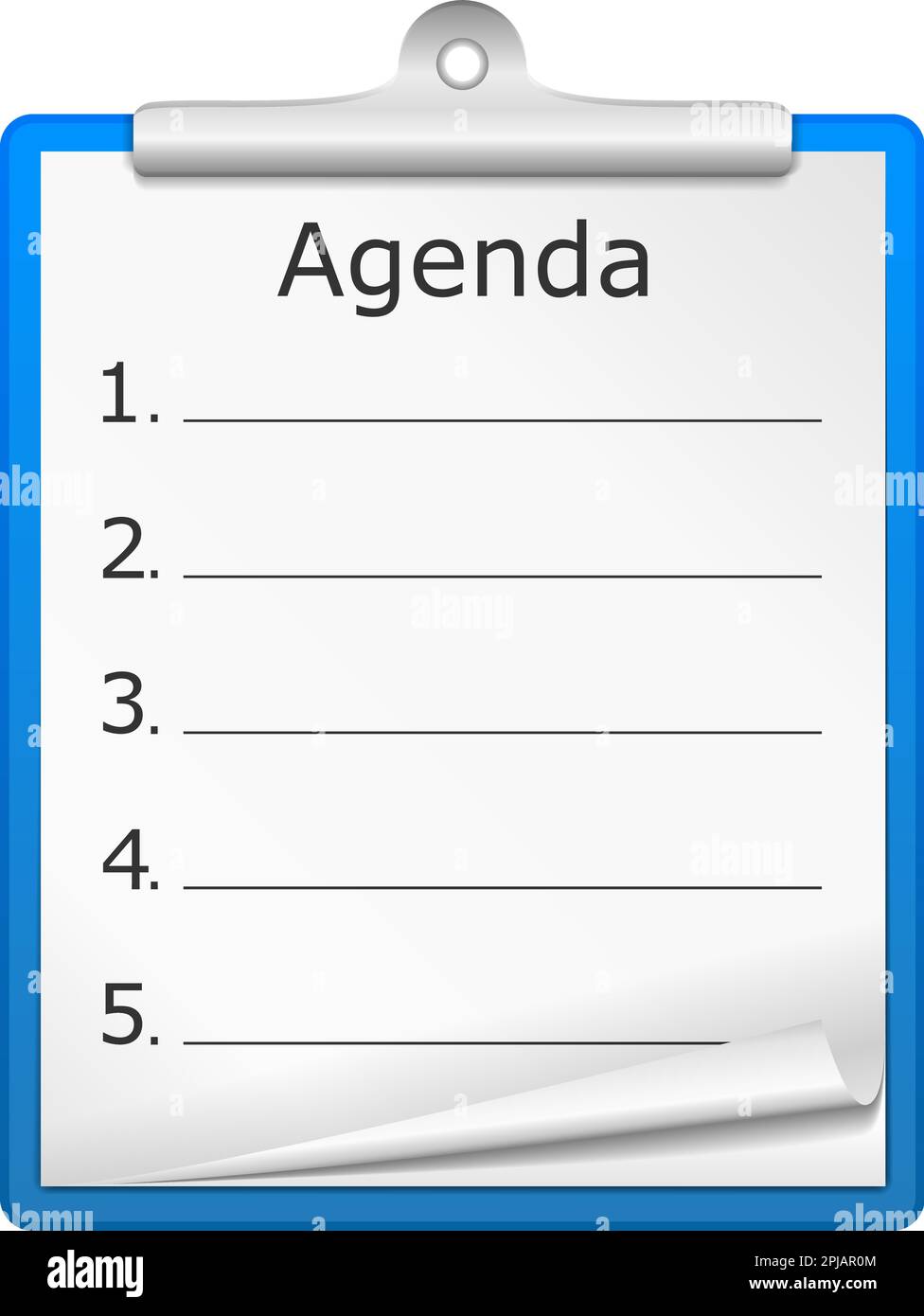 Clipboard with numbered agenda, vector eps10 illustration Stock Vector ...