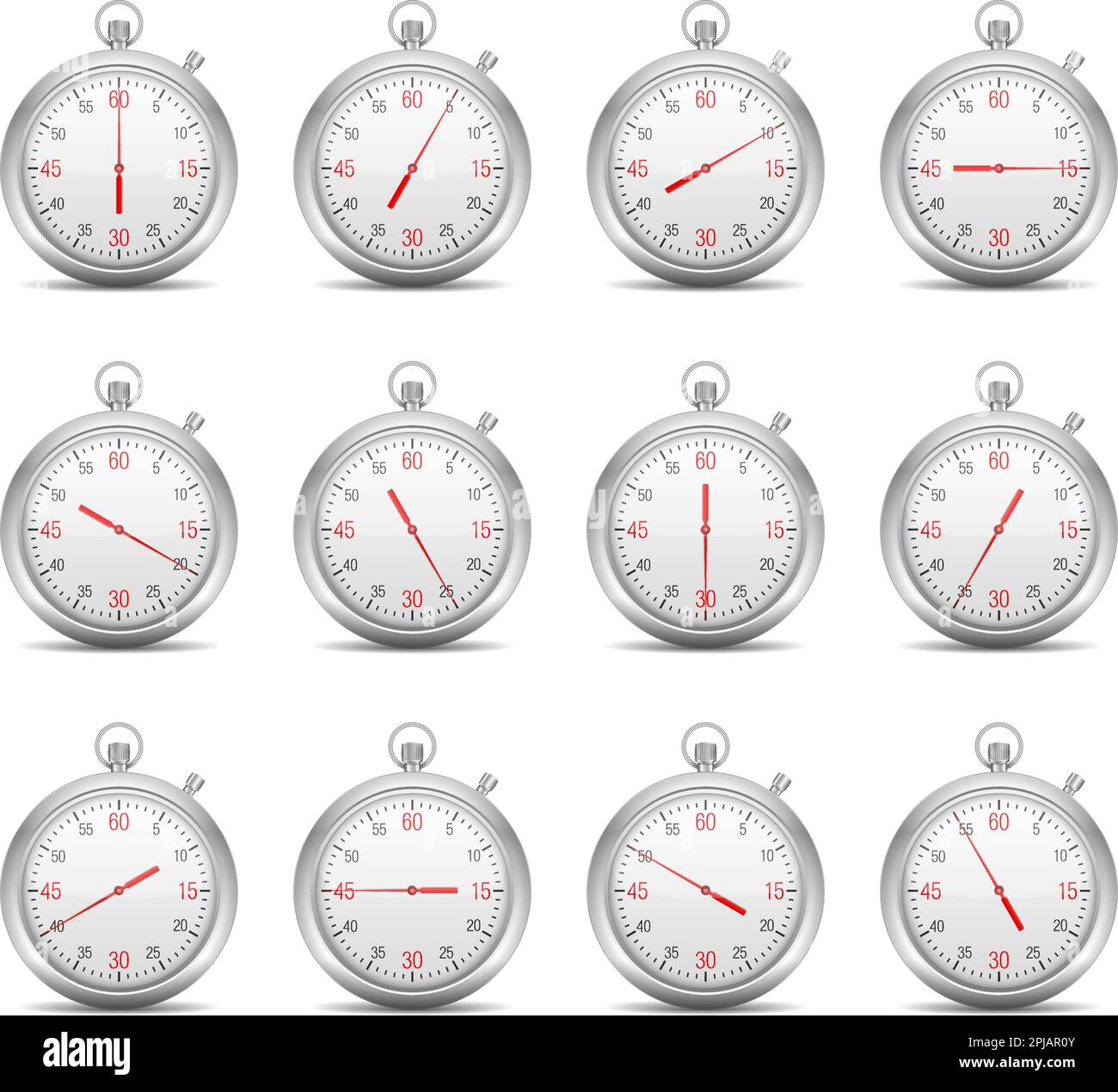 Stopwatch with different time, vector eps10 illustration Stock Vector ...