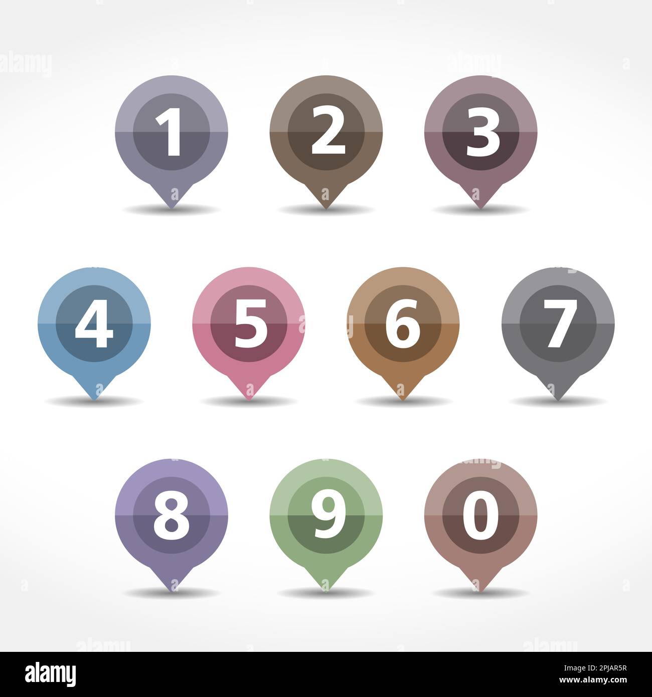 Map markers with numbers set, vector eps10 illustration Stock Vector ...