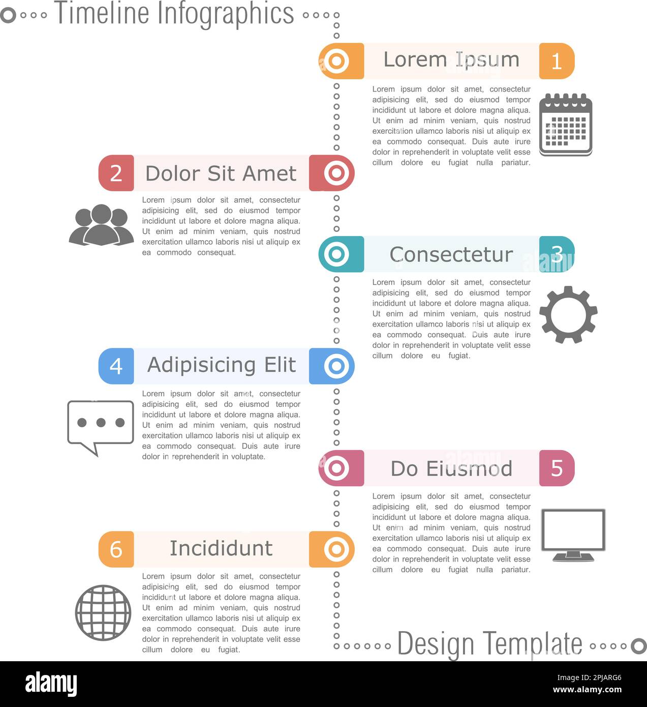 Timeline infographics design template with icons, vector eps10 ...