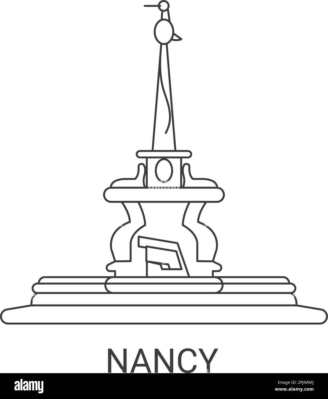 France, Nancy travel landmark vector illustration Stock Vector Image ...
