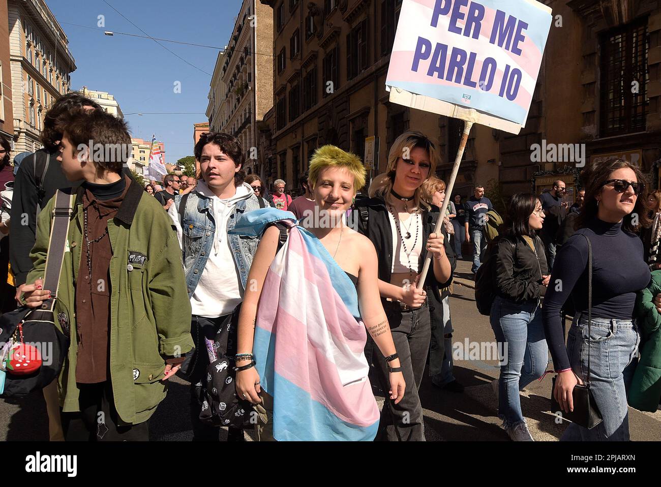 People take part the Transgender Day of Visibility event in Rome, Italy ...