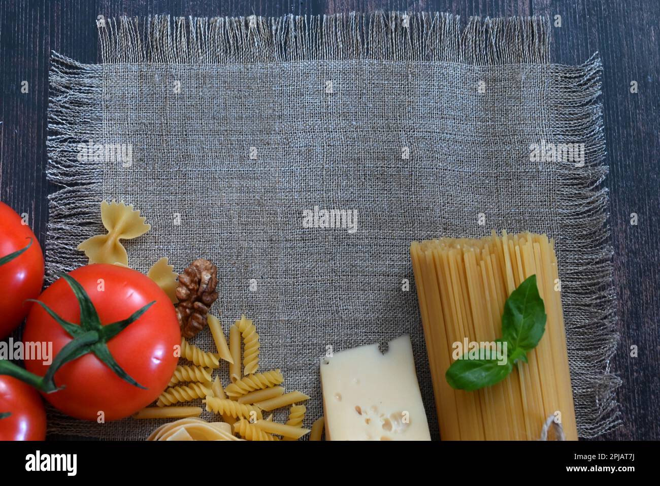 Various pasta. Cooking concept. Top view Stock Photo - Alamy