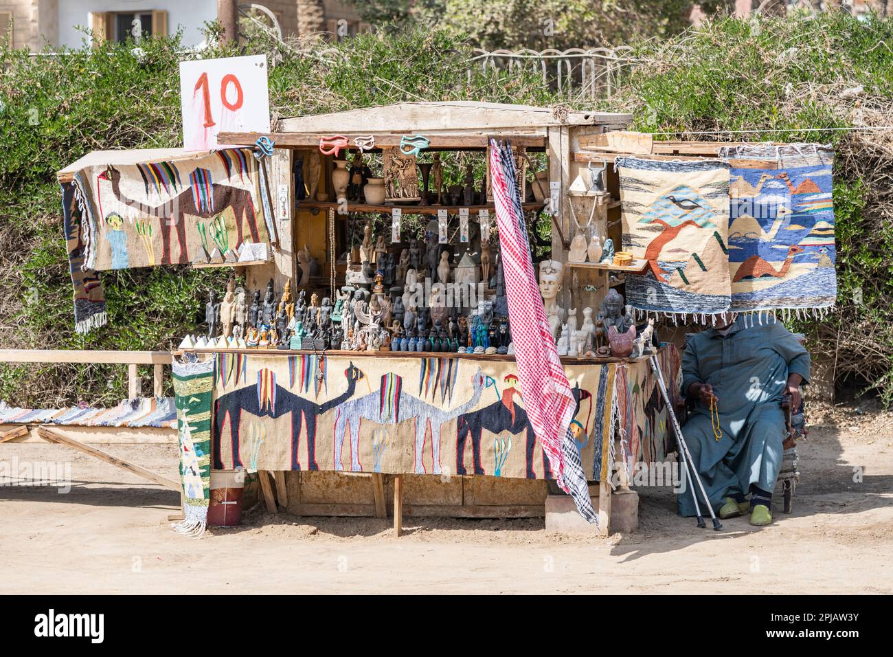 A market stall / shop at the Memphis open air museum in Egypt Stock ...