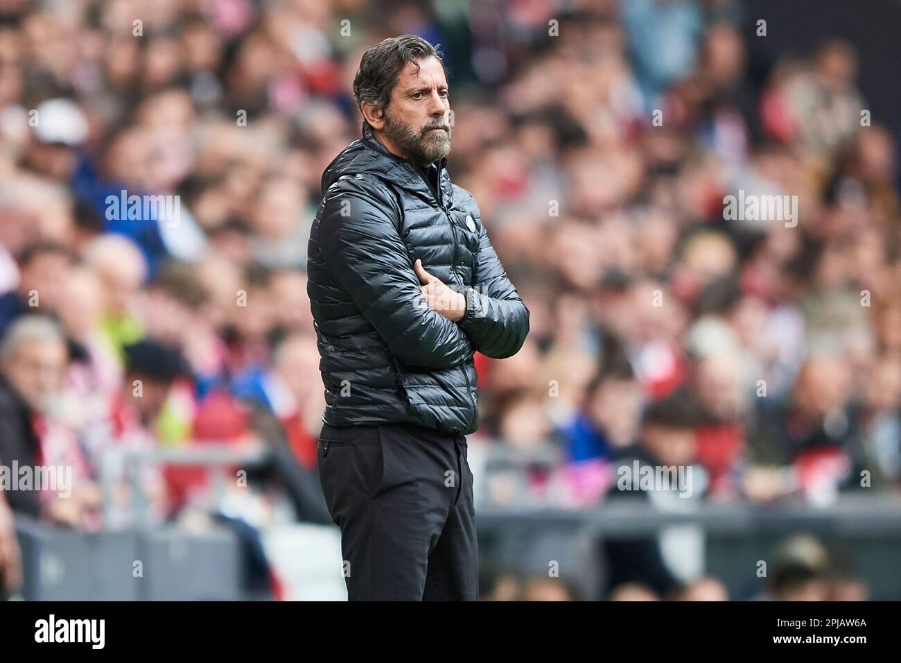Getafe CF head coach Quique Sanchez Flores during the La Liga match ...