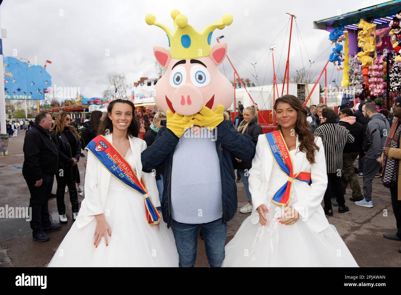 Paris, France. 31st Mar, 2023. Miss Foire du Trone Esmeralda 2022 and ...