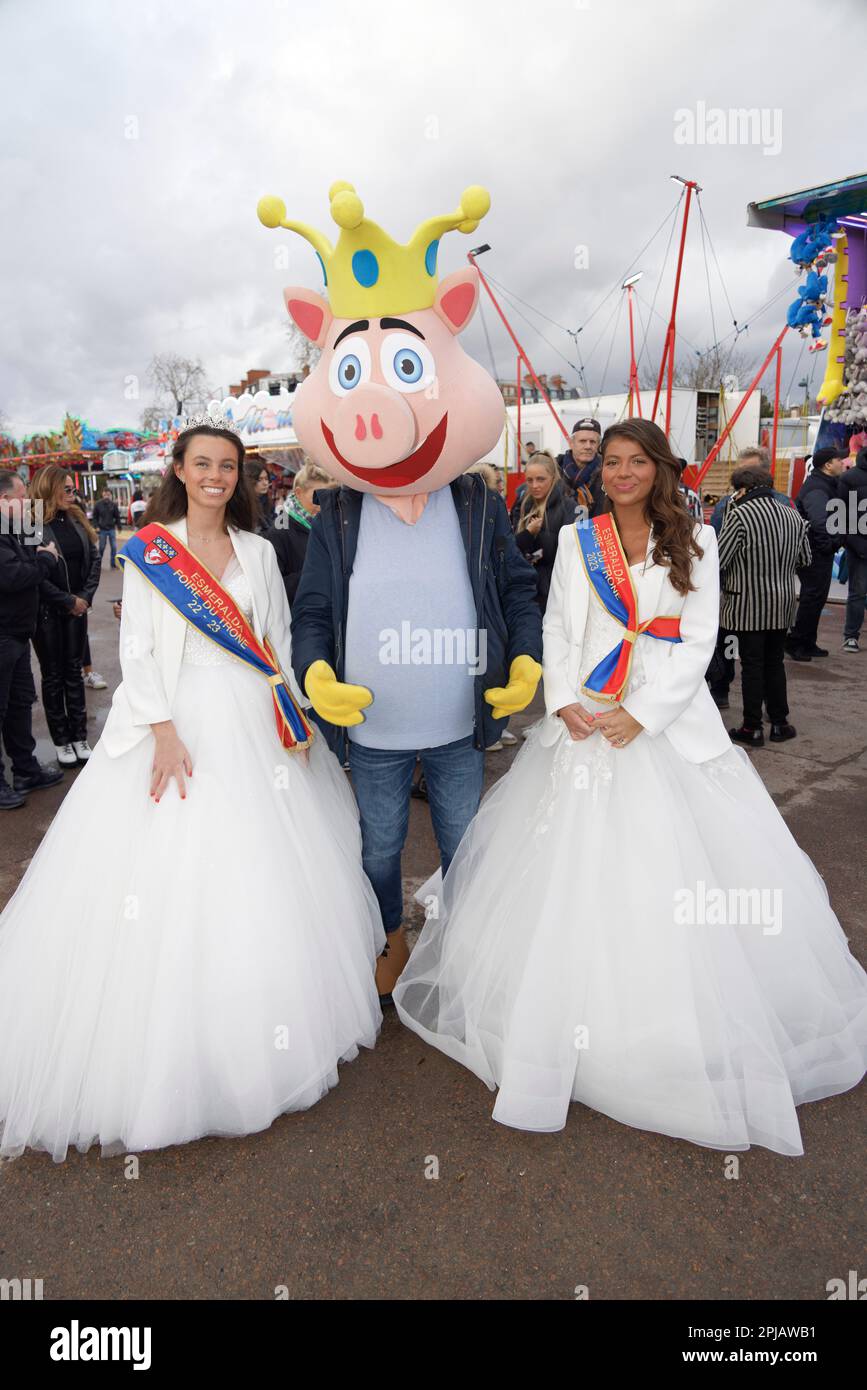 Paris, France. 31st Mar, 2023. Miss Foire du Trone Esmeralda 2022 and ...