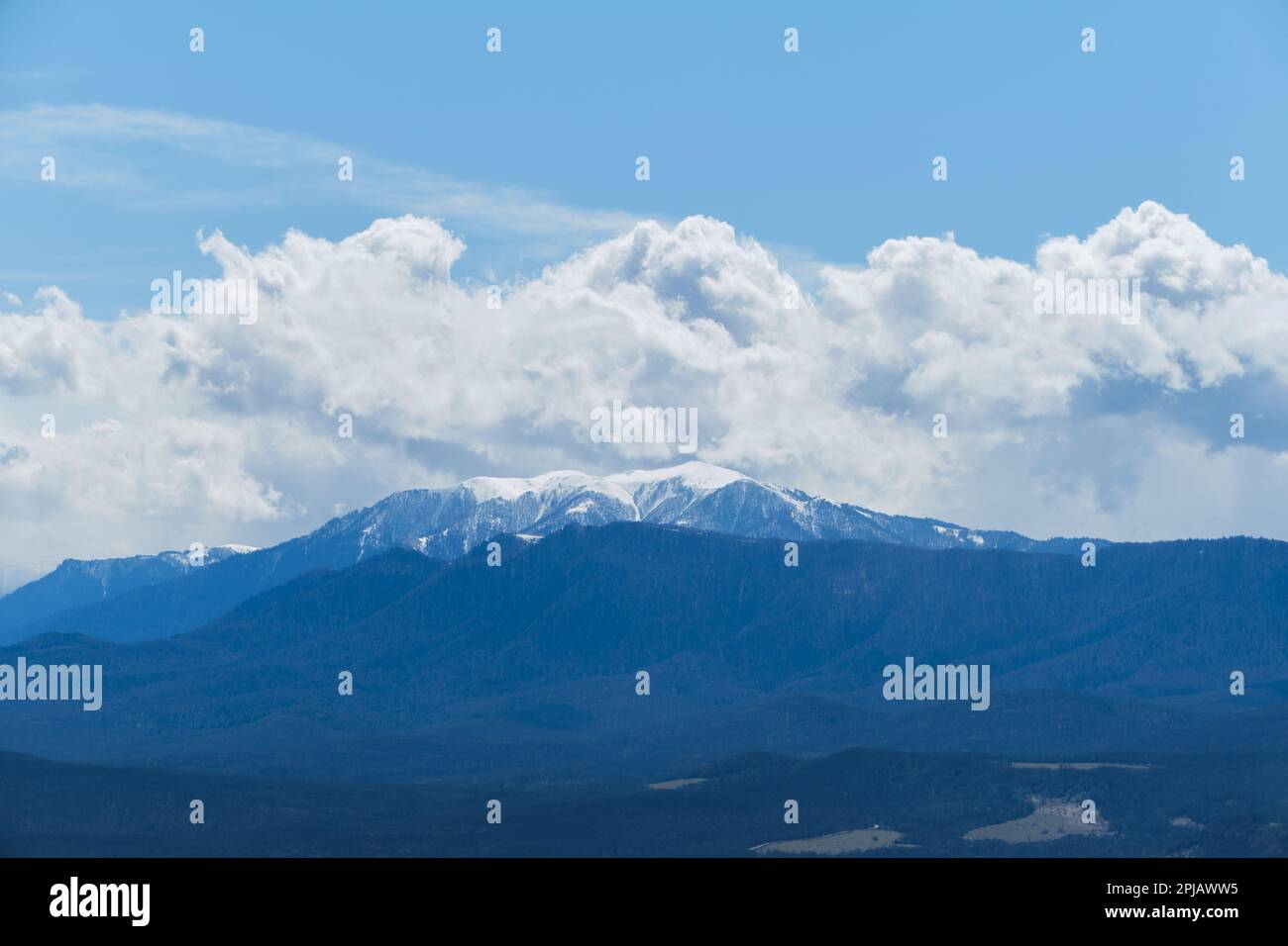Beautiful view of the Caucasian Mountain range, nature reserve in ...