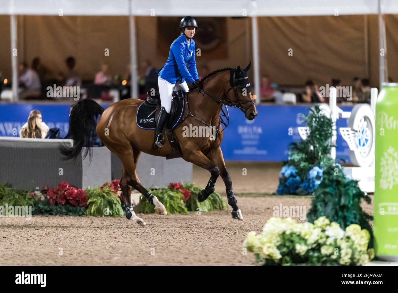 Jacqueline Steffens-Daley of Eye Candy Jumpers competes at a Major ...