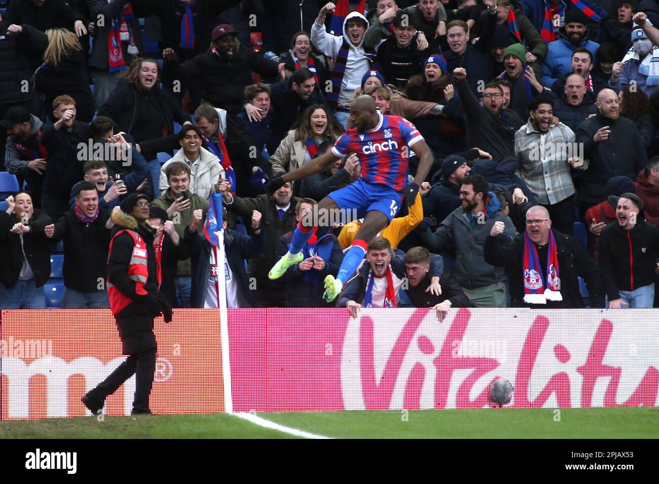 London, UK. 31st Mar, 2023. Jean-Philippe Mateta of Crystal Palace goal ...