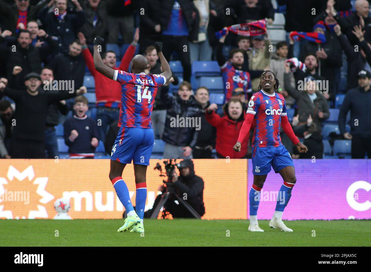 London, UK. 31st Mar, 2023. Jean-Philippe Mateta of Crystal Palace and ...