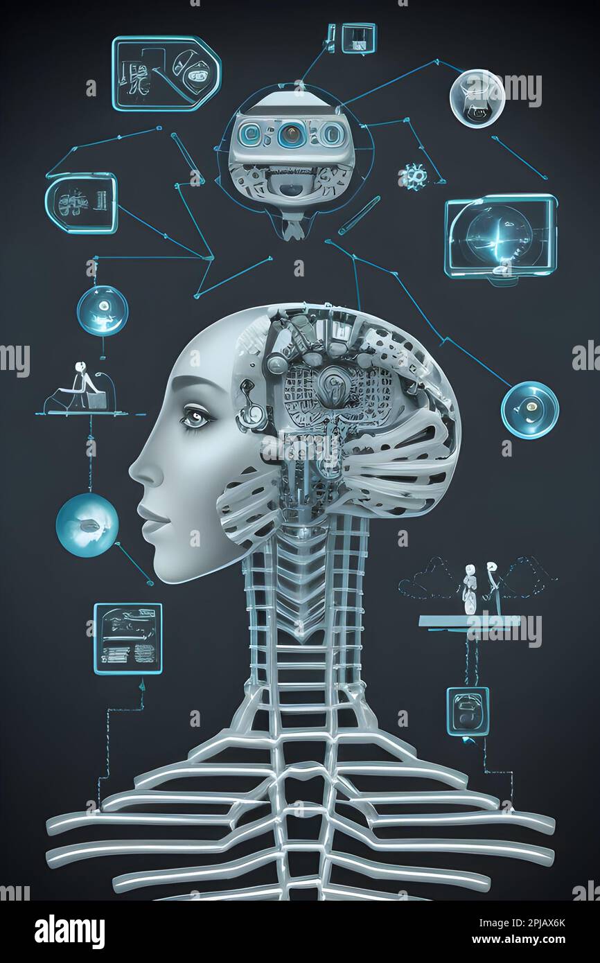AI. Artificial Inteligence. Vertical illustration Stock Photo - Alamy