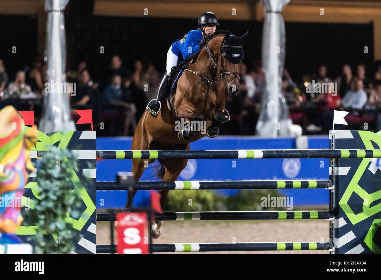 Jacqueline Steffens-Daley of Eye Candy Jumpers competes at a Major ...