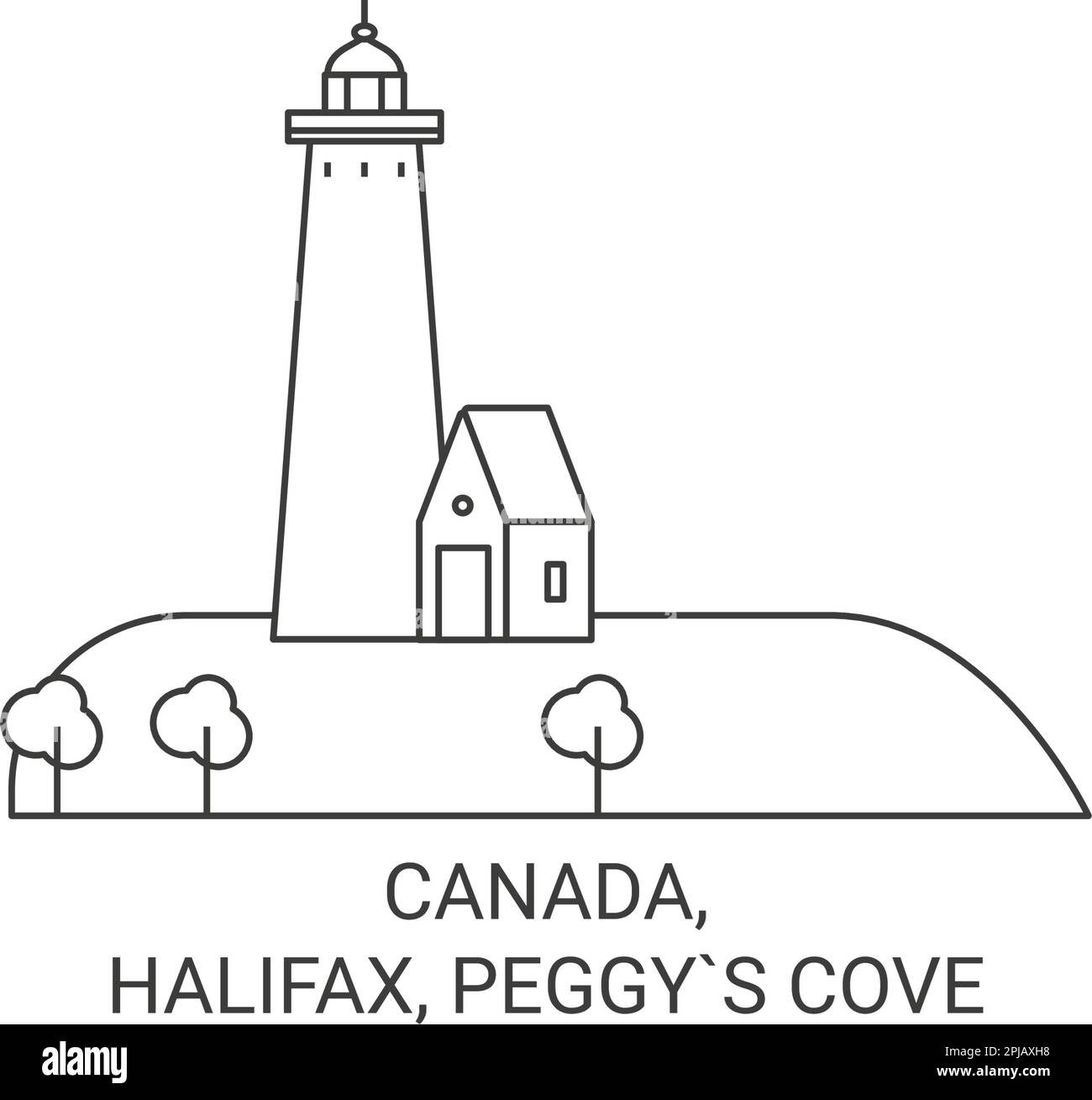 Canada, Halifax, Peggy`s Cove travel landmark vector illustration Stock ...