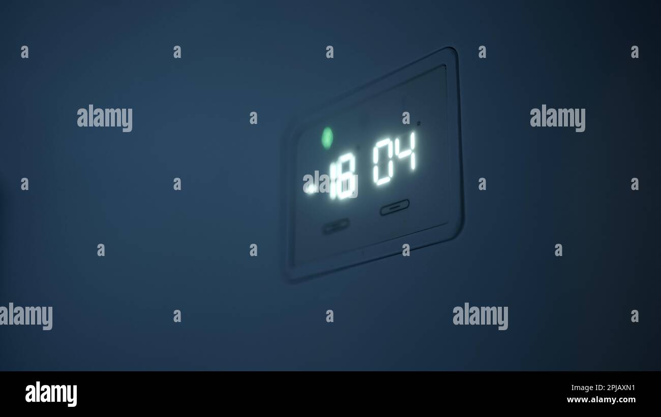 Close-up Shot of a Technological Fridge's Clock Display Stock Photo - Alamy