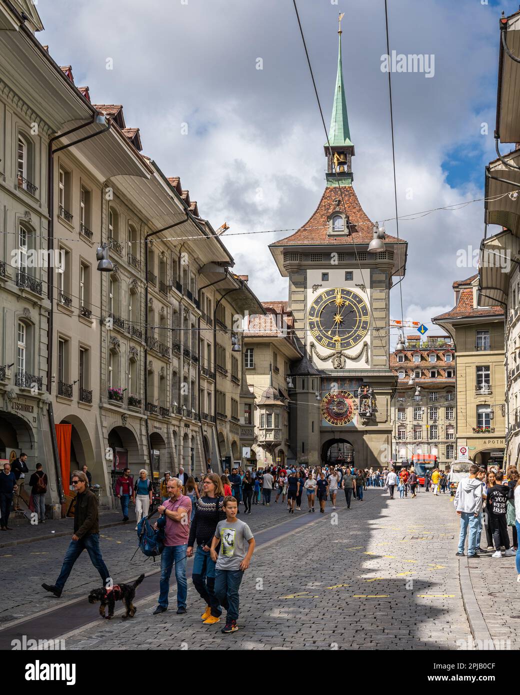 Bern, Switzerland, Aug. 2022. Tourists enjoying a summer day in ...